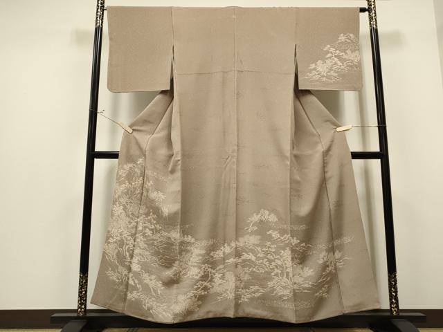 平和屋着物●創業460年・千總　訪問着　手描き　刺繍　風景文　御召縮緬　高島屋扱い　正絹　逸品　CAAQ9596th