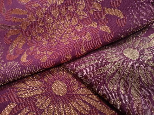 平和屋着物●上質な小紋　寿光織　刺繍　切嵌乱菊文　金銀糸　正絹　逸品　CAAR0836gh