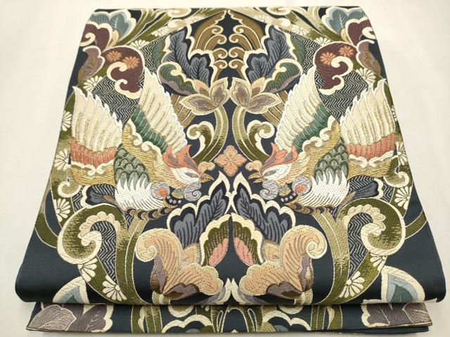 平和屋着物●六通柄袋帯　唐織　東大寺宝冠　金糸　正絹　逸品　CAAR1215hy