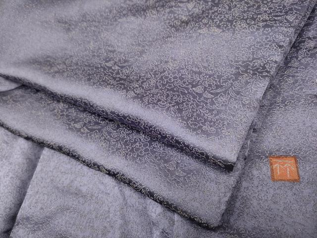 平和屋着物●久保田一竹　幻の辻が花　色無地　花唐草地紋　褐色　金通し地　正絹　逸品　CAAR1245hy