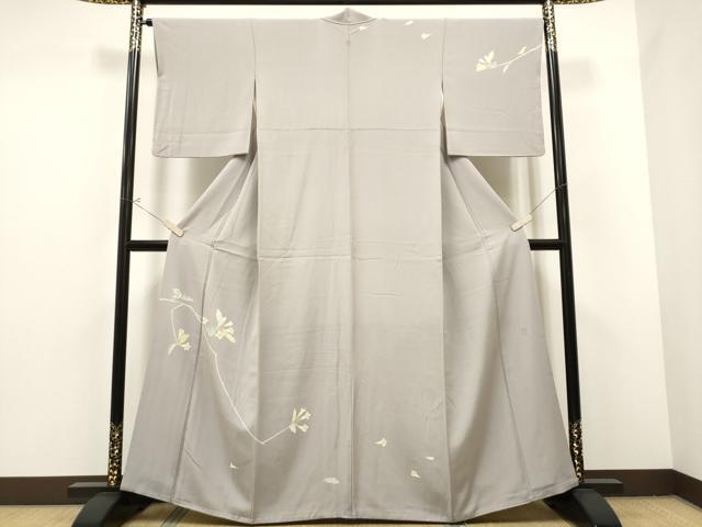 平和屋着物●京加賀糸目友禅作家　山崎巌　訪問着　枝花文　正絹　逸品　CAAR1366hy