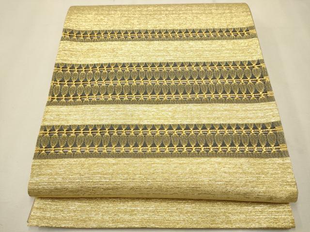 平和屋着物●太鼓柄袋帯　もじり織　吉祥文　金糸　正絹　逸品　CAAR1411hy