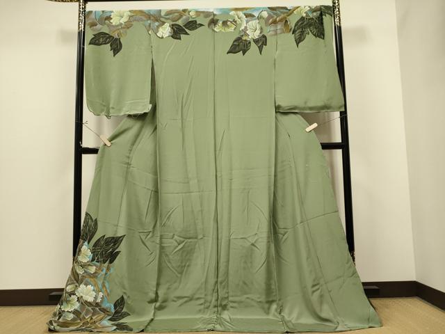 平和屋着物●訪問着　枝花文　仮絵羽　正絹　逸品　未使用　CAAR1405hy