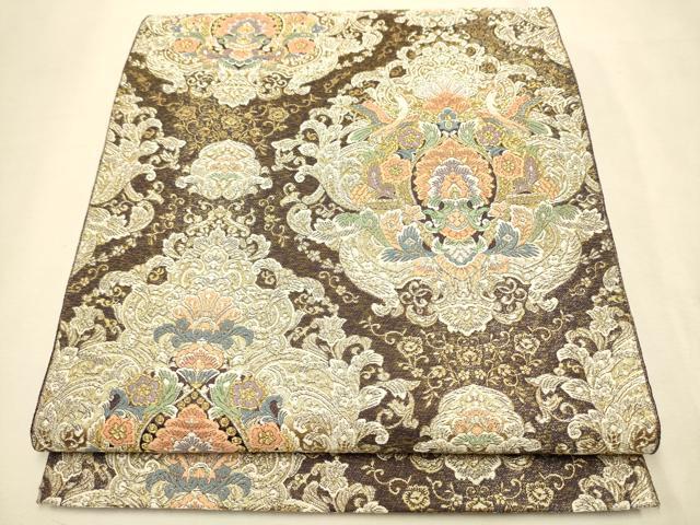 平和屋着物●西陣　服部織物謹製　六通柄袋帯　唐織　王朝更紗文　金糸　正絹　逸品　CAAR1455hy