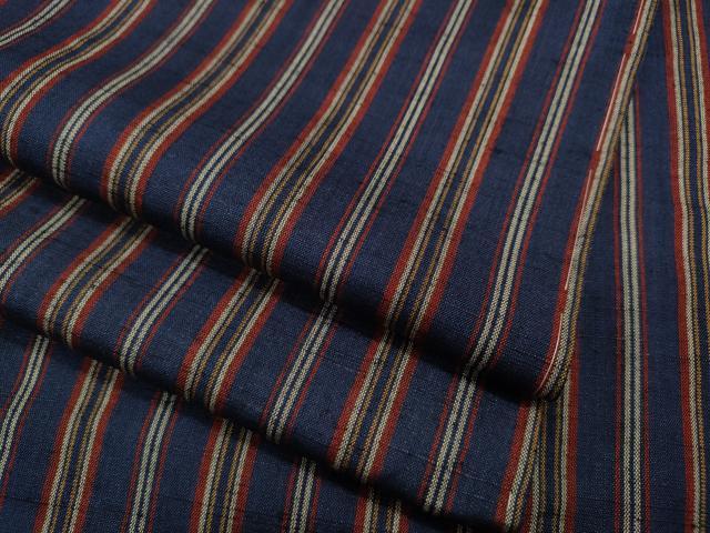 平和屋着物▽上質な紬　単衣　間道　正絹　逸品　CAAR4959ut