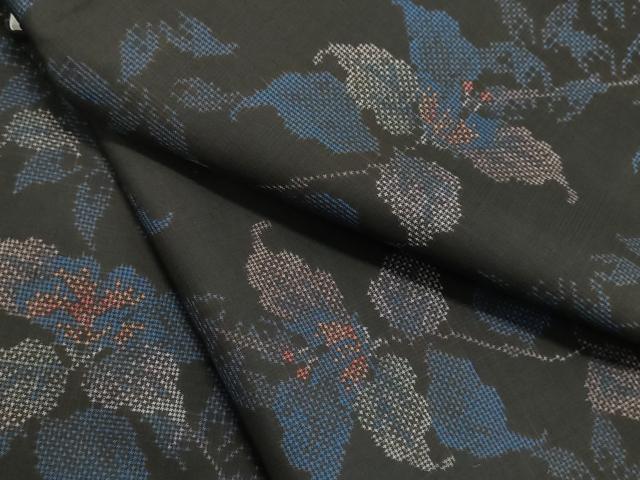 平和屋着物●本場大島紬　7マルキ　泥染め　枝花文　正絹　逸品　未使用　CAAR6480ze