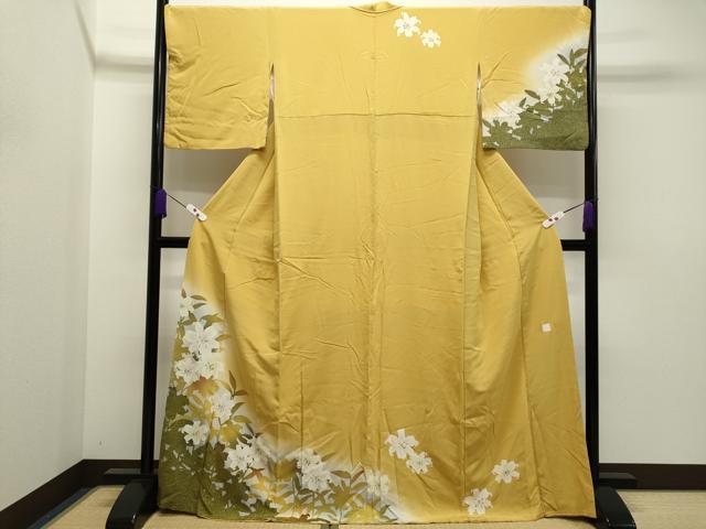 平和屋着物●訪問着　作家物　草花文　暈し染め　正絹　逸品　CAAR6538ze