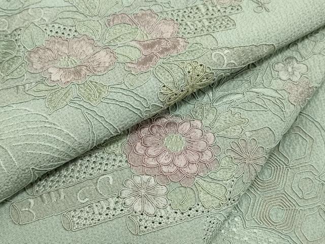 平和屋着物●中国三大刺繍　総刺繍　スワトウ刺繍　訪問着　花筏文　正絹　逸品　未使用　CAAR6543ze