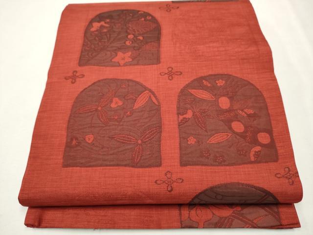 平和屋着物●名門木屋太　今河織物　六通柄袋帯　草花文　正絹　逸品　CAAR7719hy