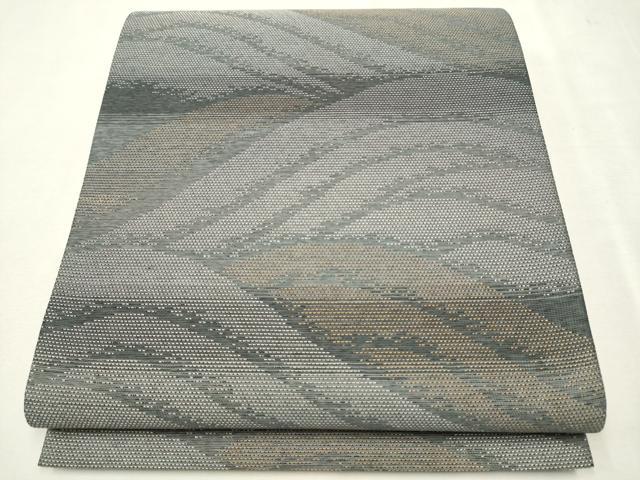 平和屋着物●六通柄袋帯　紙布写名織　流水文　金銀糸　正絹　逸品　CAAR7722hy