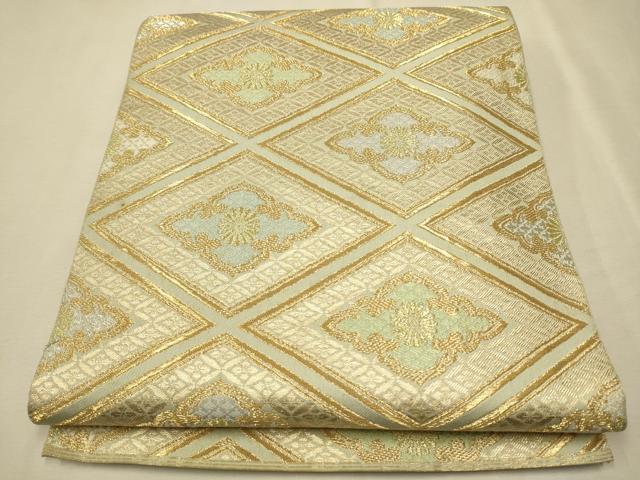 平和屋着物●西陣　川島織物　六通柄　本袋帯　菱花文　金銀糸　正絹　逸品　CAAR7773hy