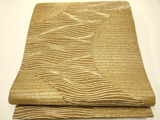 平和屋着物●全通柄袋帯　流水文　金糸　正絹　逸品　CAAR7777hy