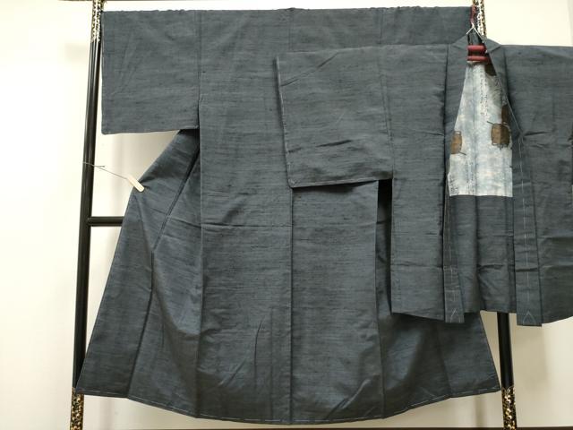 平和屋着物●男性　紬地　アンサンブル　霞文　正絹　逸品　未使用　CAAR7835hy