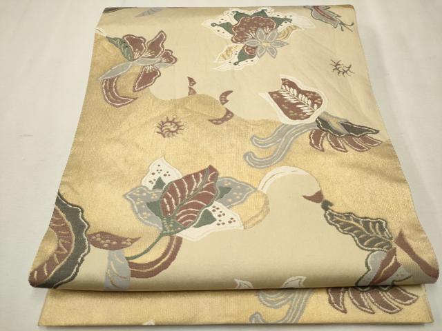 平和屋着物●洛風林　工芸帯地　六通柄袋帯　　正絹　逸品　CAAR7862hy