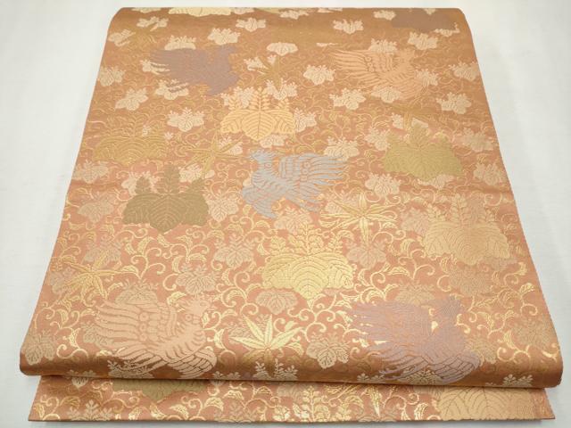 平和屋着物●西陣織　陰山織物謹製　箔屋清兵衛　六通柄袋帯　草木染　桐竹鳳凰　金糸　正絹　逸品　CAAR7884hy