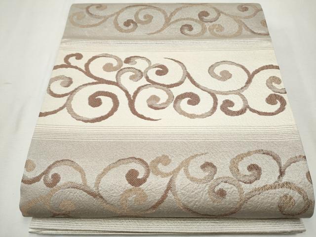 平和屋着物●六通柄袋帯　唐草文　正絹　逸品　未使用　CAAR7887hy