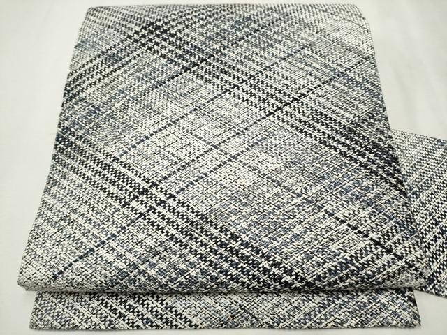 平和屋着物●全通柄　九寸名古屋帯　組織　幾何学文　正絹　逸品　CAAR7902hy