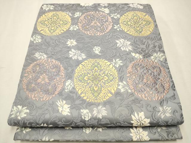 平和屋着物●六通柄袋帯　唐織　花唐草文　金糸　正絹　逸品　CAAR7939hy