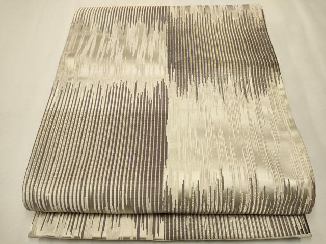 平和屋着物●西陣の名門　加納幸謹製　六通柄袋帯　唐織　変わり市松文　金糸　正絹　逸品　CAAR7952hy