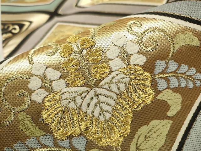 平和屋着物○西陣 志織謹製 六通柄袋帯 唐織 新吉祥 金糸 証紙