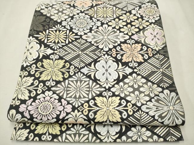 平和屋着物●六通柄袋帯　唐織　初華　松菱文　正絹　逸品　CAAR7991hy