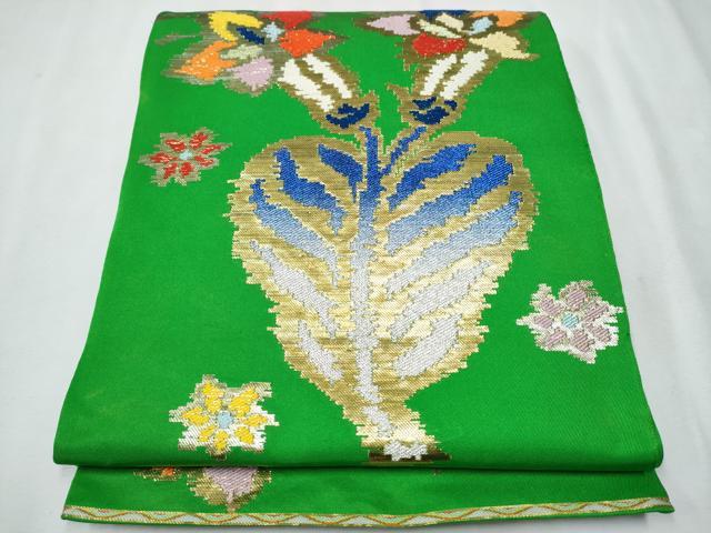 平和屋着物●六通柄　本袋帯　モール一房文錦　龍村平蔵柄　金糸　正絹　逸品　CAAR7995hy