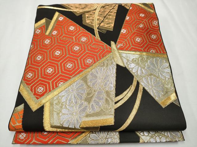 平和屋着物●西陣　川島織物　六通柄　本袋帯　舞蝶吉祥文　金銀糸　正絹　逸品　CAAR7997hy