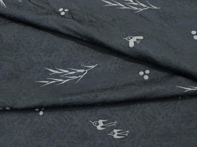 平和屋着物●上質な小紋　千鳥草木文　正絹　逸品　CAAR8018vf