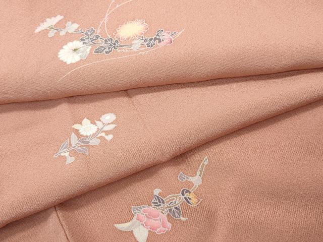 平和屋着物●上質な小紋　友禅　草花文　正絹　逸品　未使用　CAAR8061vf