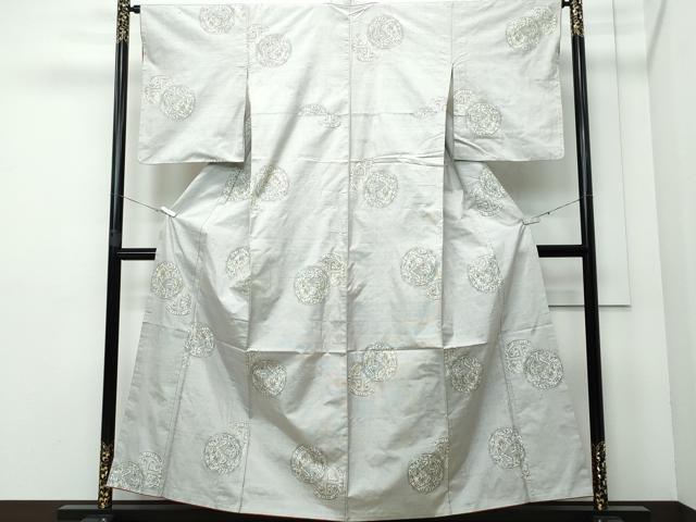 平和屋着物○本場大島紬 白大島 9マルキ 網目文 正絹 逸品 BAAQ2197pm