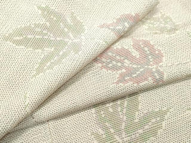 平和屋着物●本塩沢　楓文　正絹　逸品　CAAR8094vf