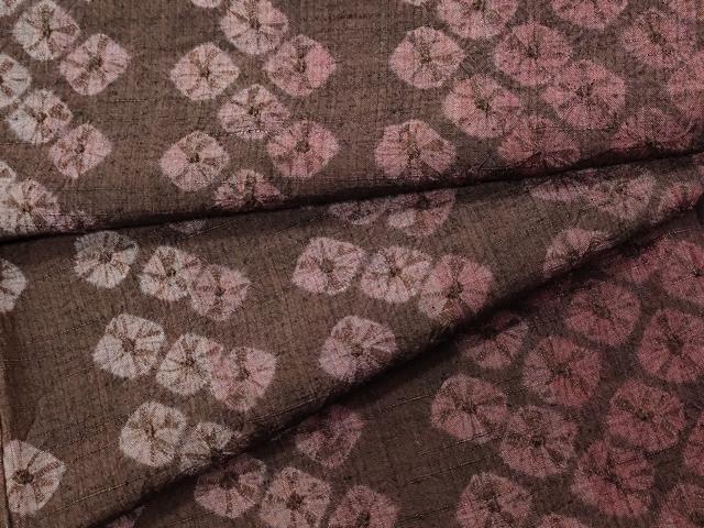 平和屋着物●上質な紬　絞り　幾何学文様　正絹　逸品　CAAR8144vf