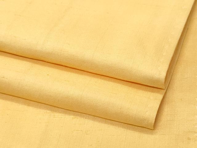 平和屋着物●上質な紬　色無地　萱草色　正絹　逸品　CAAR8152vf