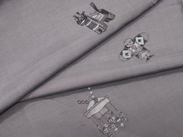 平和屋着物●京の名門・菱屋六右ェ門　紬　玩具文　正絹　逸品　CAAR8156vf