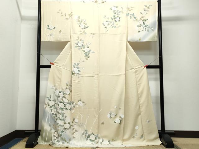 平和屋着物●訪問着　椿　暈し染め　金彩　正絹　逸品　CAAX1332hy