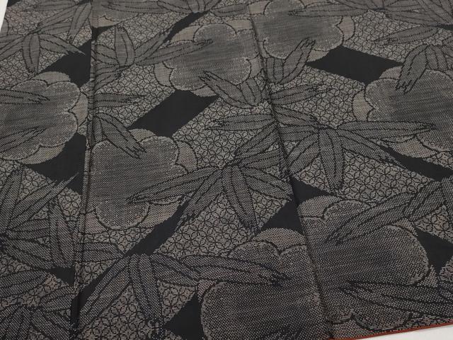 平和屋着物●本場大島紬　7マルキ　泥染め　笹梅七宝文　正絹　逸品　CAAR8215vf 平和屋着物○本場大島紬 7マルキ 泥染め 笹梅七宝文 正絹 逸品