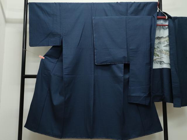 平和屋着物●男性　紬　アンサンブル　100亀甲　正絹　逸品　CAAR8227vf