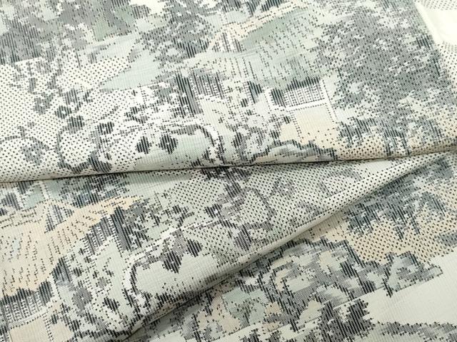 平和屋着物●本場大島紬　白大島　7マルキ　総絣　風景草木文　正絹　逸品　CAAR8296vf