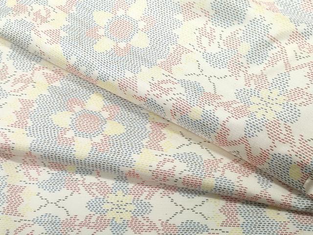 平和屋着物●本場大島紬　白大島　吉祥花文　正絹　逸品　CAAR8299vf