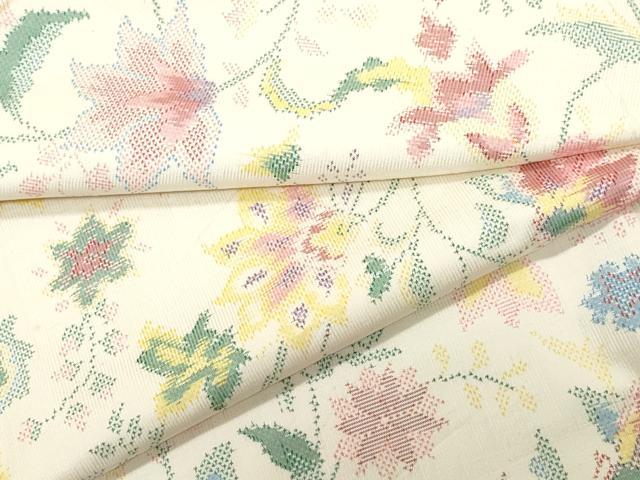 平和屋着物●本場大島紬　白大島　7マルキ　総絣　更紗花唐草文　正絹　逸品　CAAR8302vf