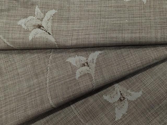 平和屋着物●本場大島紬　9マルキ　泥染め　花唐草文　正絹　逸品　CAAR8307vf