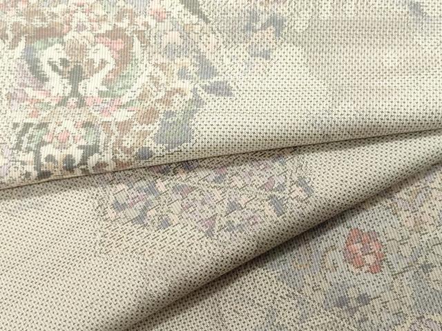 平和屋着物●都喜ヱ門　本場大島紬　藤絹織物謹製　白大島　総絣　鳳凰草花文　正絹　逸品　CAAR8312vf