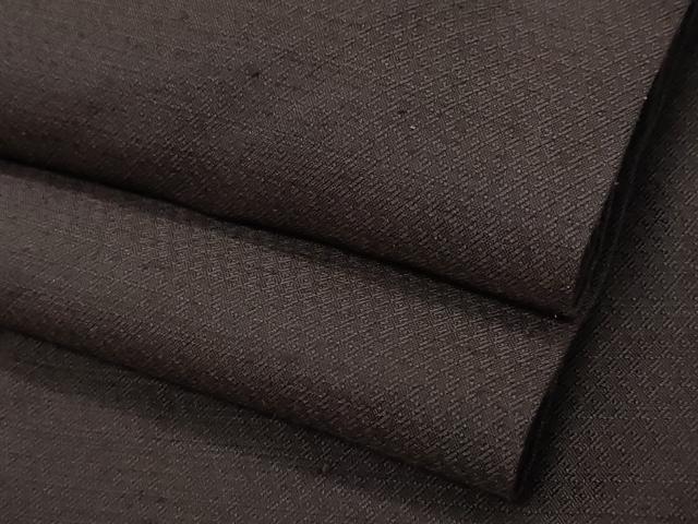 平和屋着物●上質な紬　色無地　吉祥地紋　赤墨色　正絹　逸品　CAAR8340vf