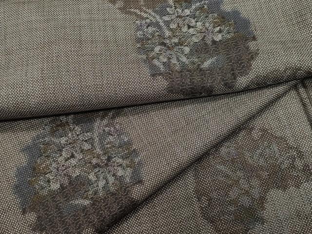 平和屋着物●本場大島紬　9マルキ　泥染め　雪輪吉祥文　正絹　逸品　CAAR8375vf