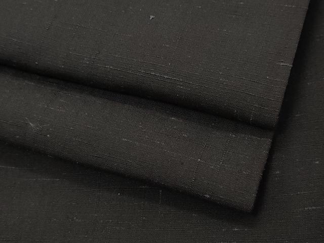 平和屋着物●男性　紬　色無地　鉄黒色　正絹　逸品　CAAR8395vf