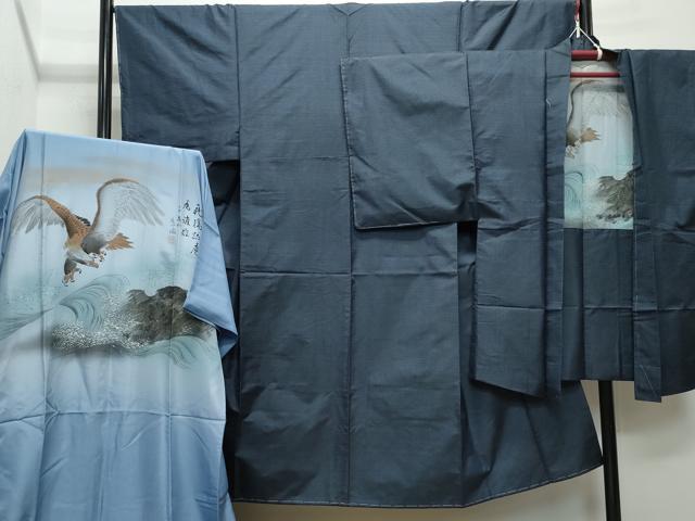 平和屋着物●男性　本場大島紬　アンサンブル・長襦袢セット　100亀甲　総詰め　正絹　逸品　未使用　CAAR8397vf