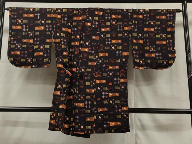 平和屋着物＃道中着　吉祥文　ろうけつ染め　高島屋扱い　ロング丈　正絹　逸品　未使用　CAAR9194id