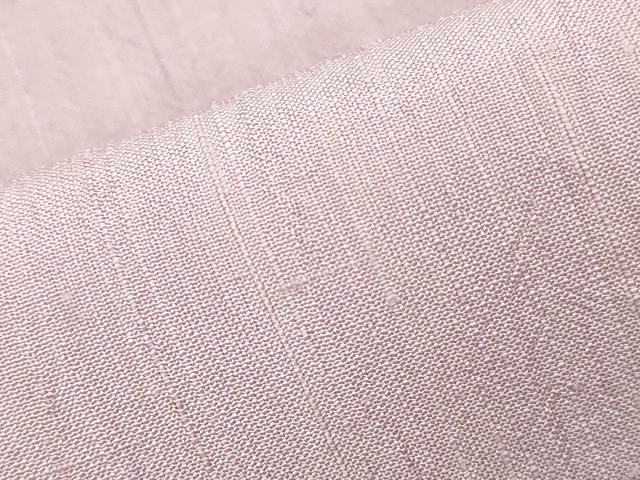 平和屋着物▽上質な紬　単衣　紬　撫子色　正絹　逸品　CAAU0448ev