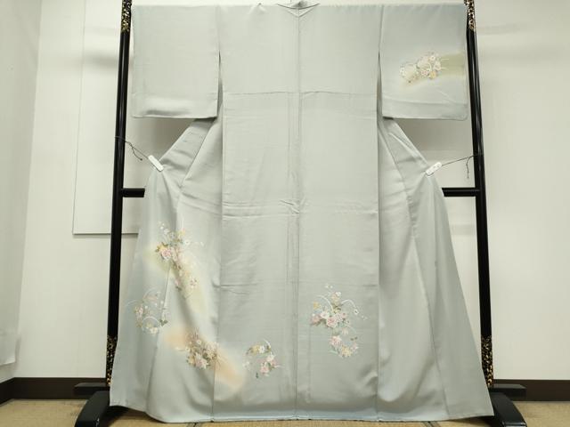 平和屋着物●訪問着　友禅　作家物　草花丸文　暈し染め　正絹　逸品　CAAS0028th