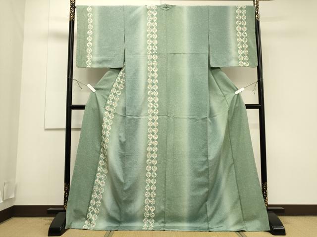 平和屋着物●訪問着　型染め　草花丸文　暈し染め　正絹　逸品　CAAS0054th